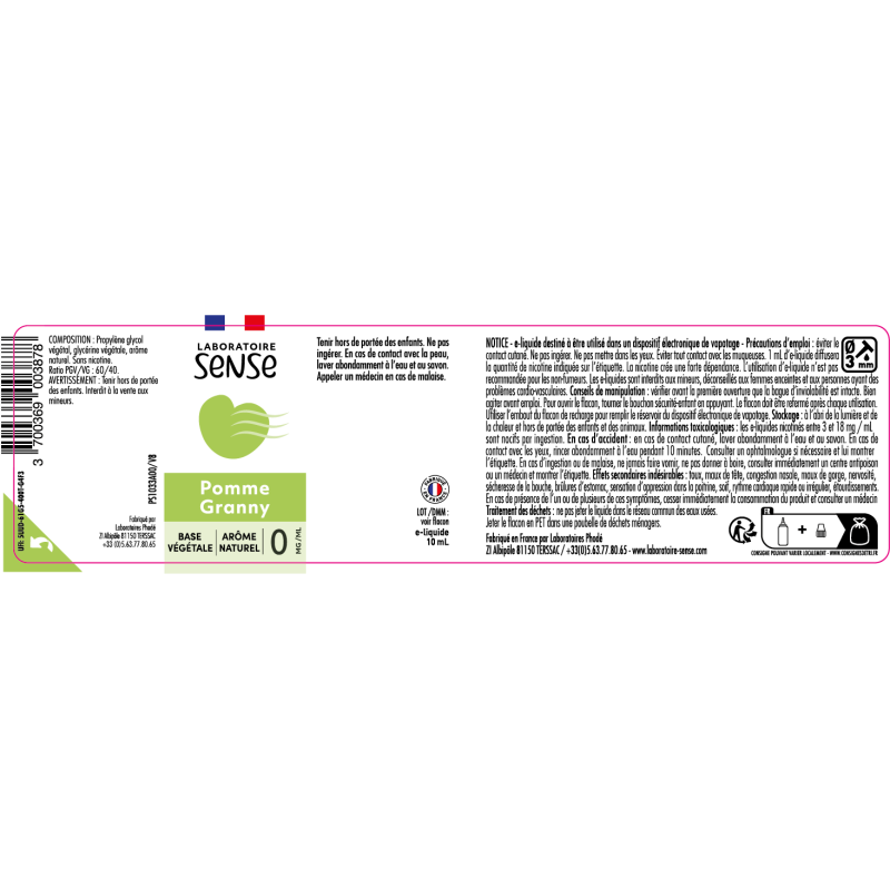 POMME GRANNY - 5,90 € - E-liquides aux Arômes Naturels